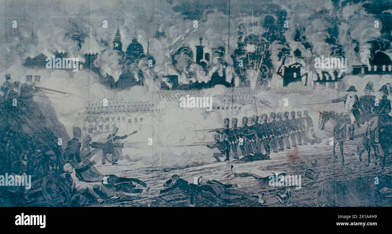 The conflagration of Moscow, Russia 1812, illustration Stock Photo - Alamy