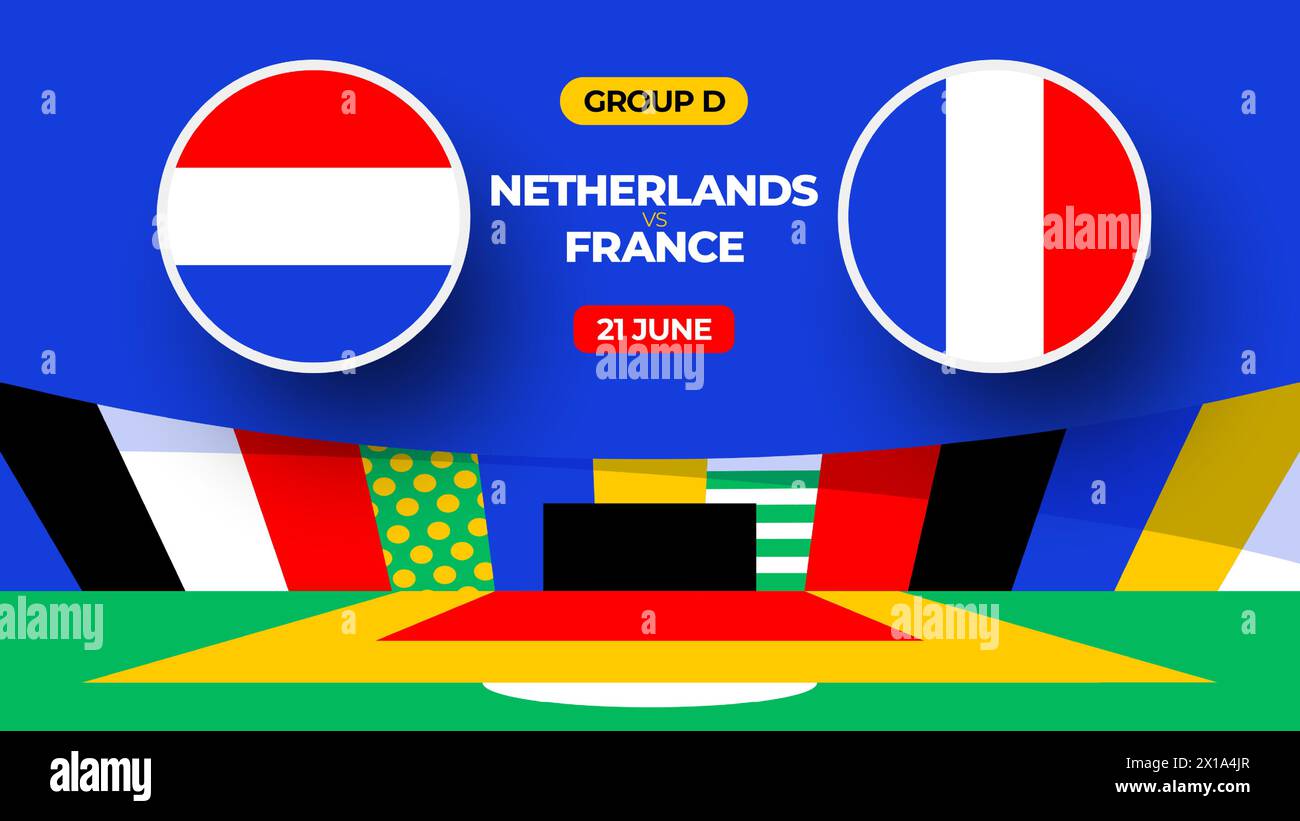 Netherlands vs France football 2024 match versus. 2024 group stage ...