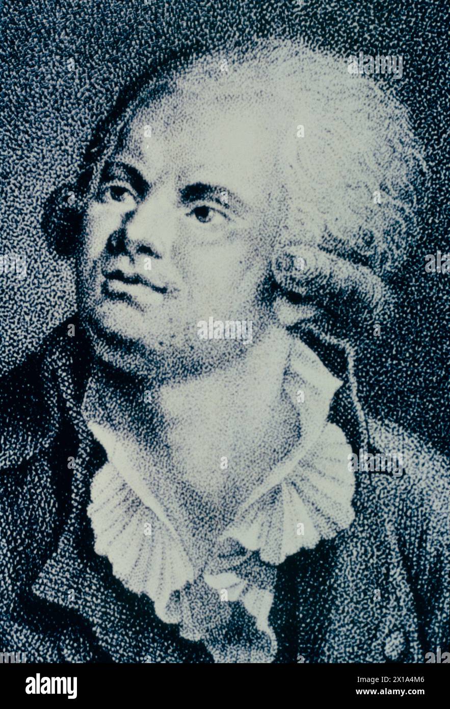 Portrait of French revolutionary Georges Jacques Danton, illustration ...