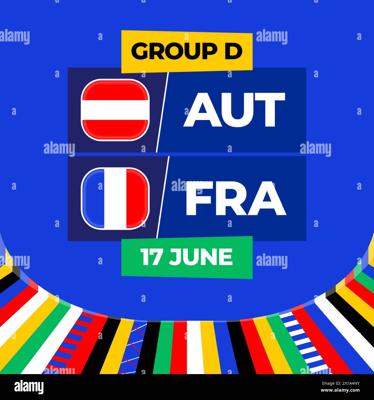 Austria vs France football 2024 match versus. 2024 group stage ...
