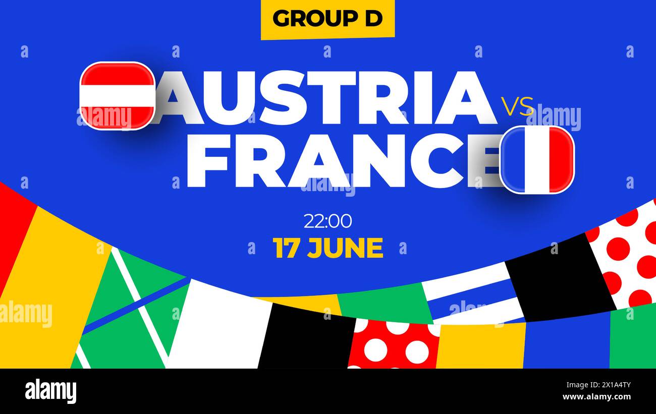 Austria vs France football 2024 match versus. 2024 group stage ...