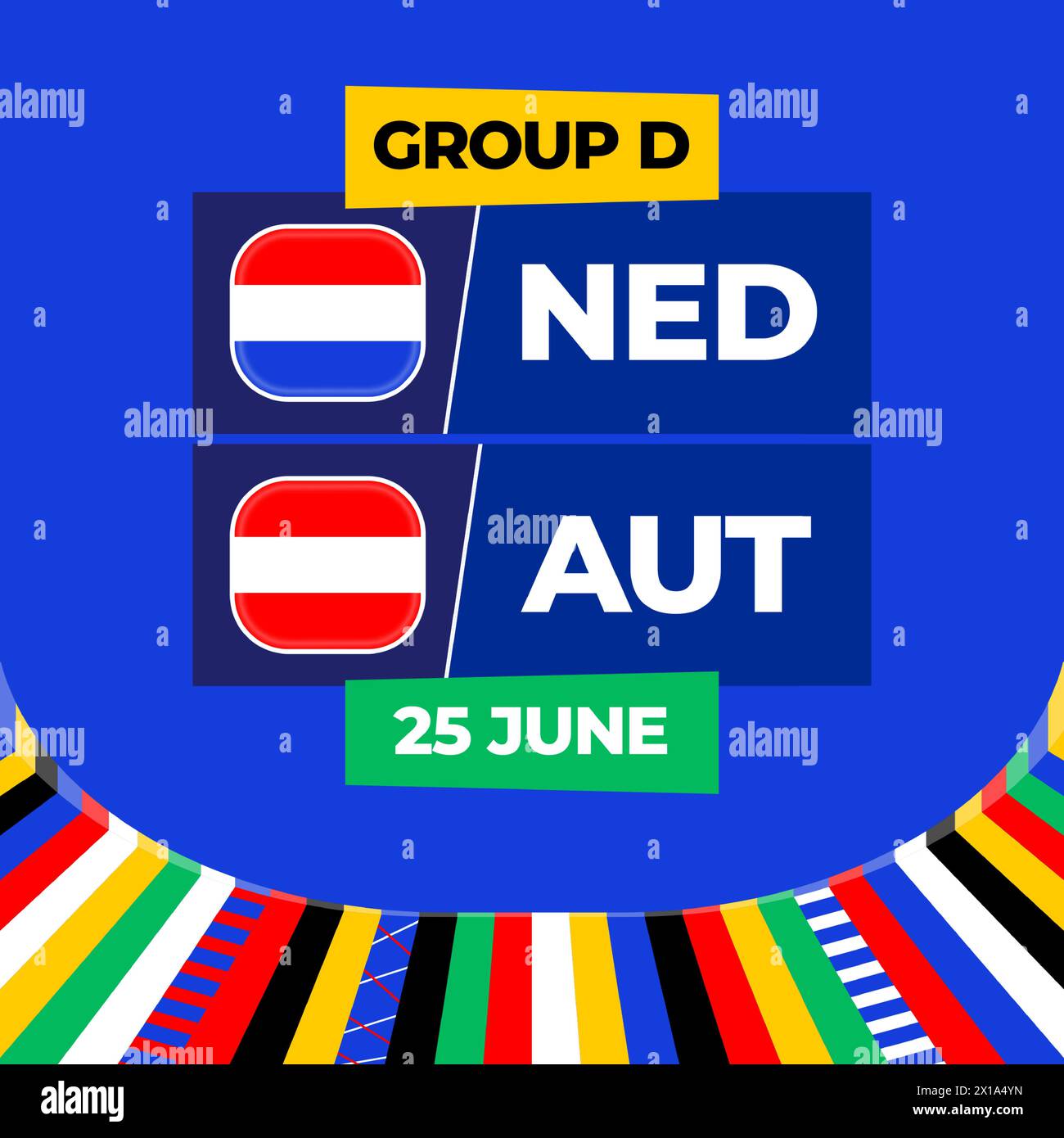 Netherlands vs Austria football 2024 match versus. 2024 group stage ...
