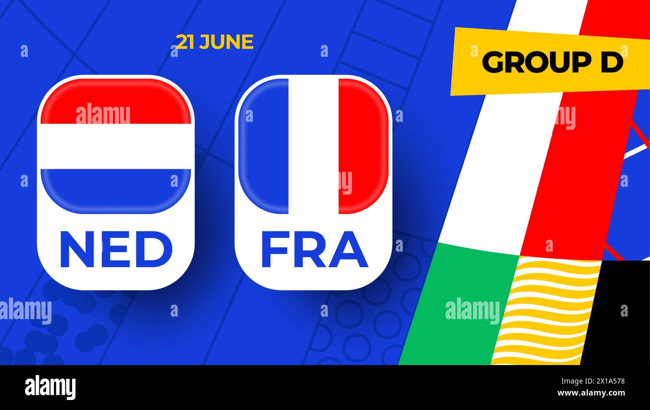 Netherlands vs France football 2024 match versus. 2024 group stage ...