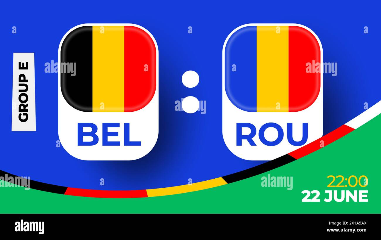 Belgium vs Romania football 2024 match versus. 2024 group stage ...