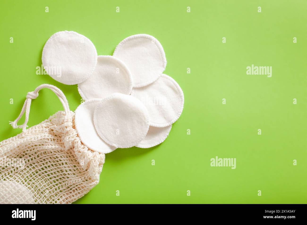 zero waste eco friendly hygiene bathroom concept. reusable cotton pads ...
