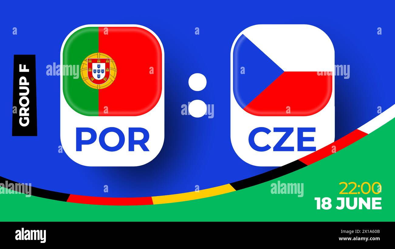 Portugal vs Czechia football 2024 match versus. 2024 group stage championship match versus teams ...