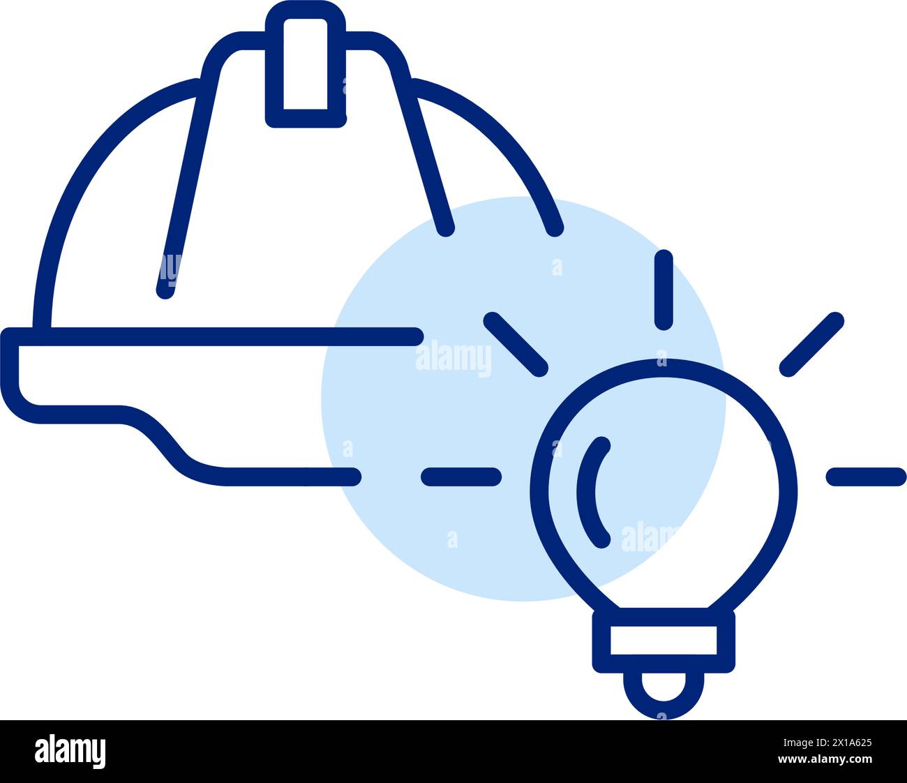 Interactive Construction Platform Icon. Light bulb, hard hat ...