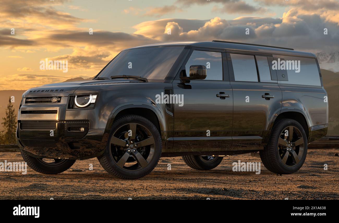 Land Rover Defender 130 - 8-seat SUV for the family Stock Photo - Alamy
