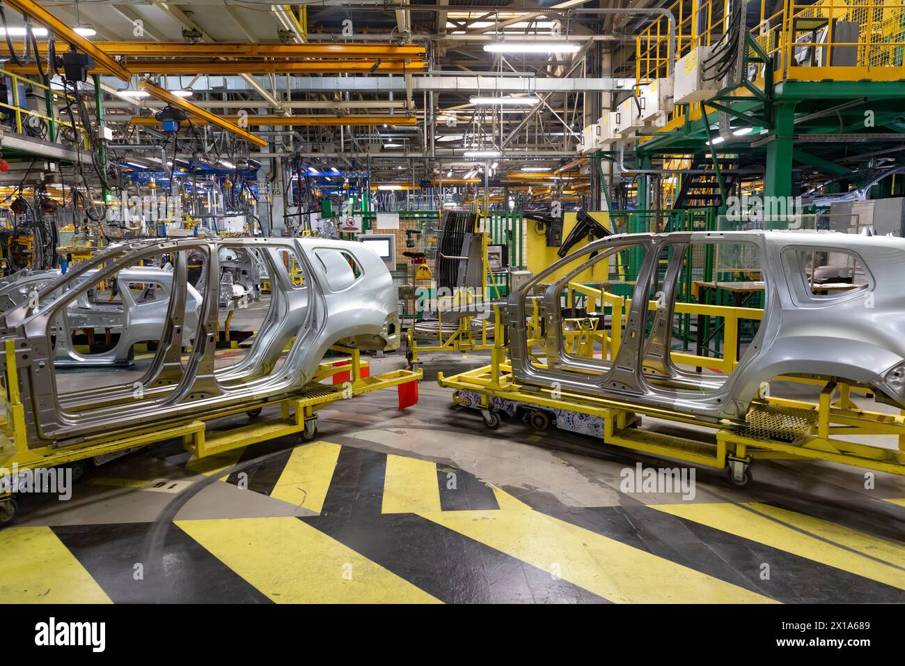 Industrial production of cars automobiles. Plant for assembling modern ...