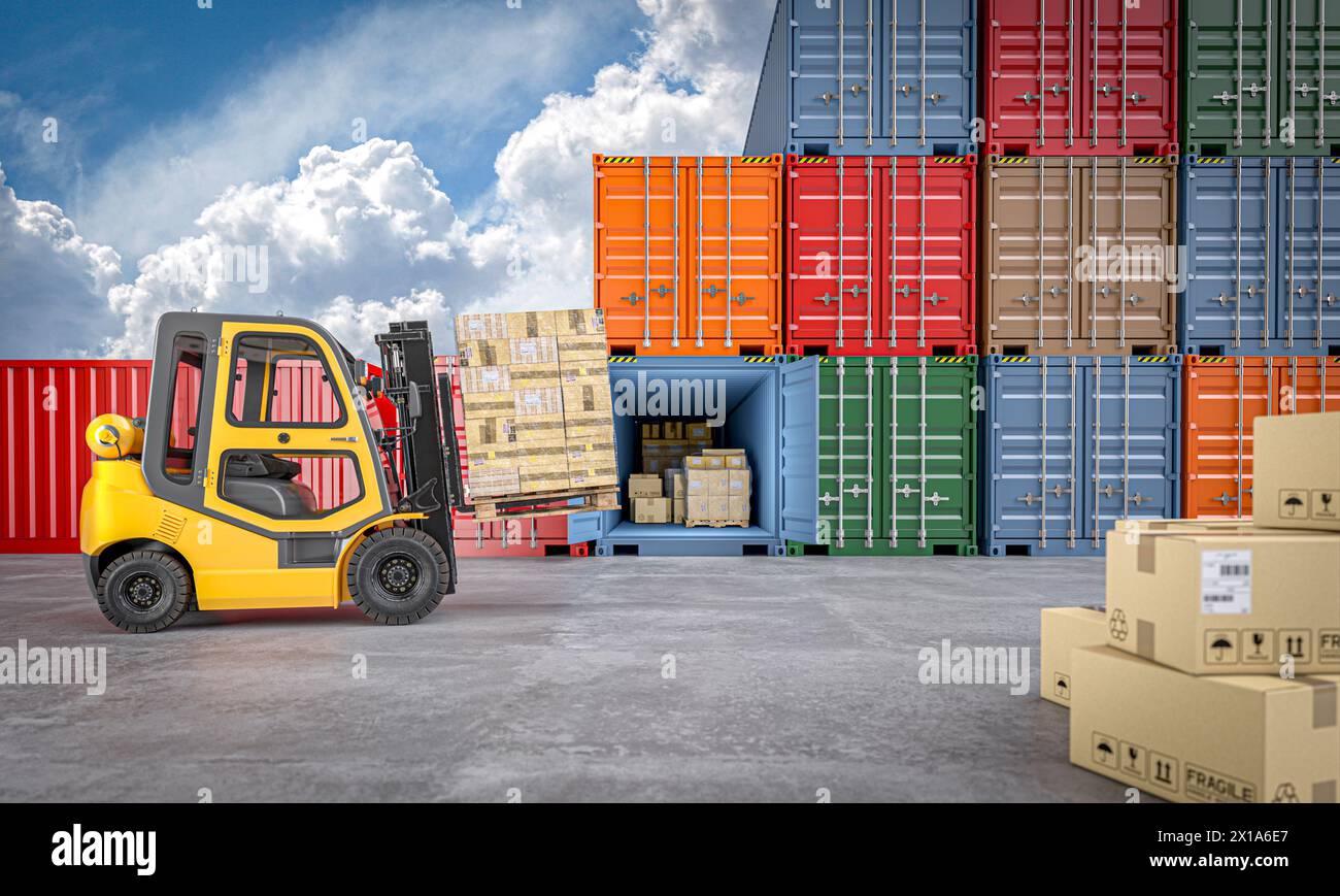 Shipping container terminal hi-res stock photography and images - Alamy