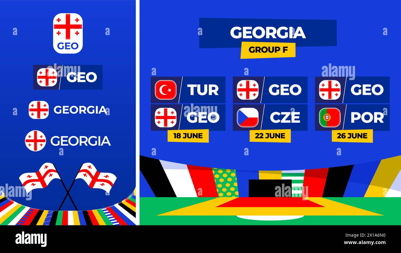 Georgia football 2024 match versus set. National team flag 2024 and ...