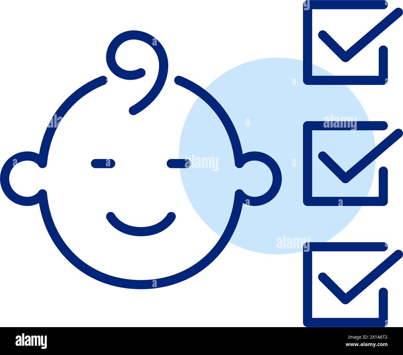 Infant and check list, approve marks. Health monitoring checkup in ...