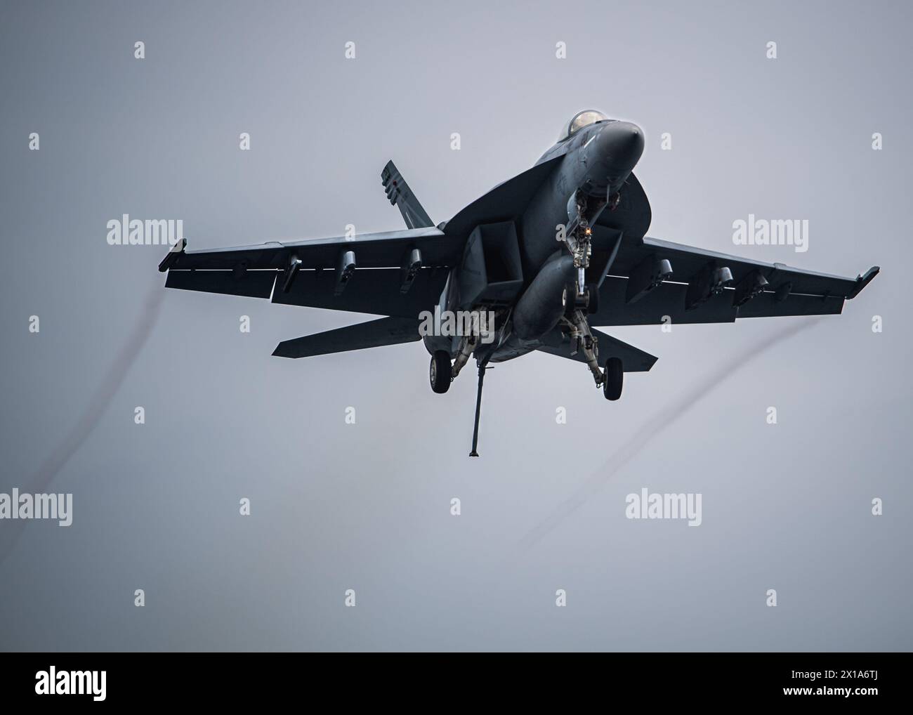 240411-N-AJ005-1035 (Apr. 11, 2024) F/A-18E Super Hornet, attached to ...