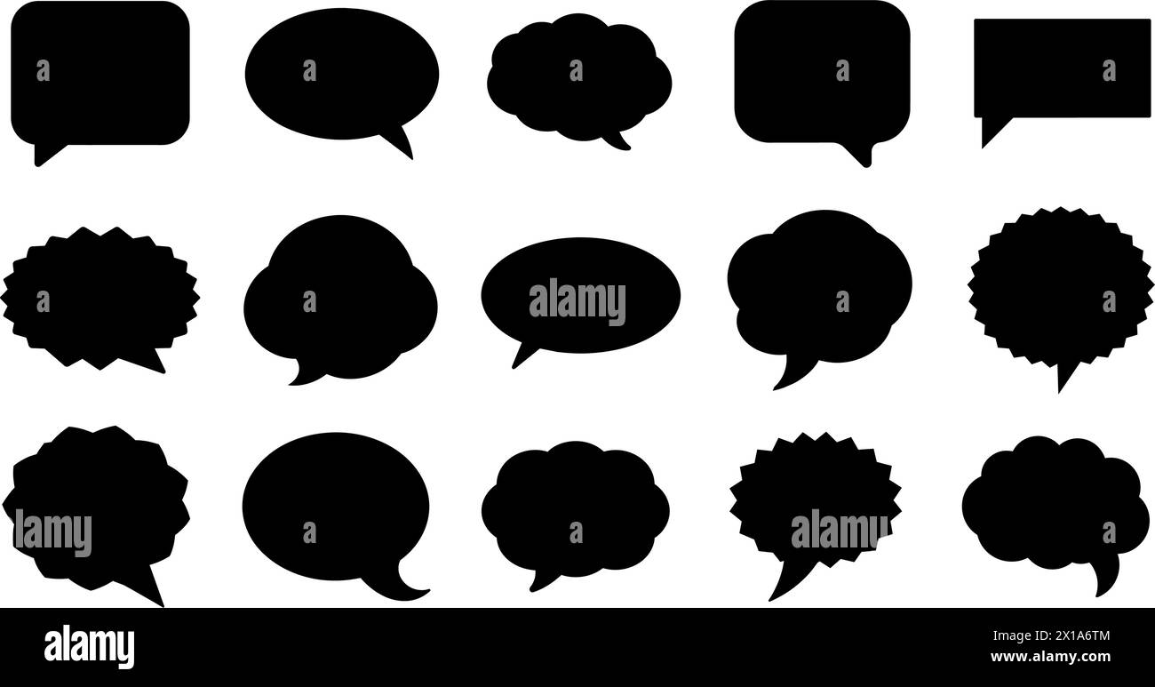 Speech bubbles vector set. Cloud speech bubbles for talking, chatting ...
