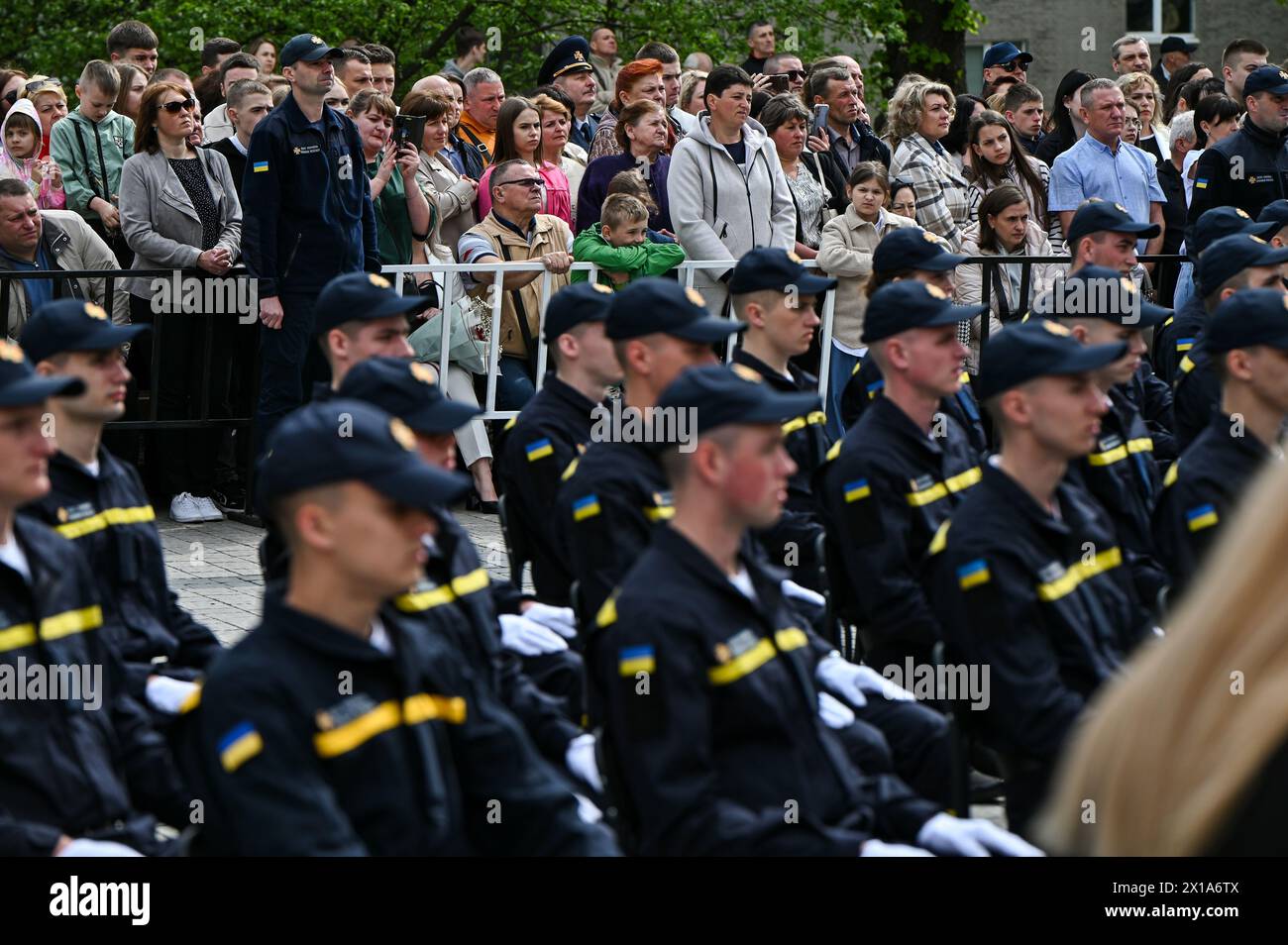 Non Exclusive: LVIV, UKRAINE - APRIL 15, 2024 - Cadets are pictured ...