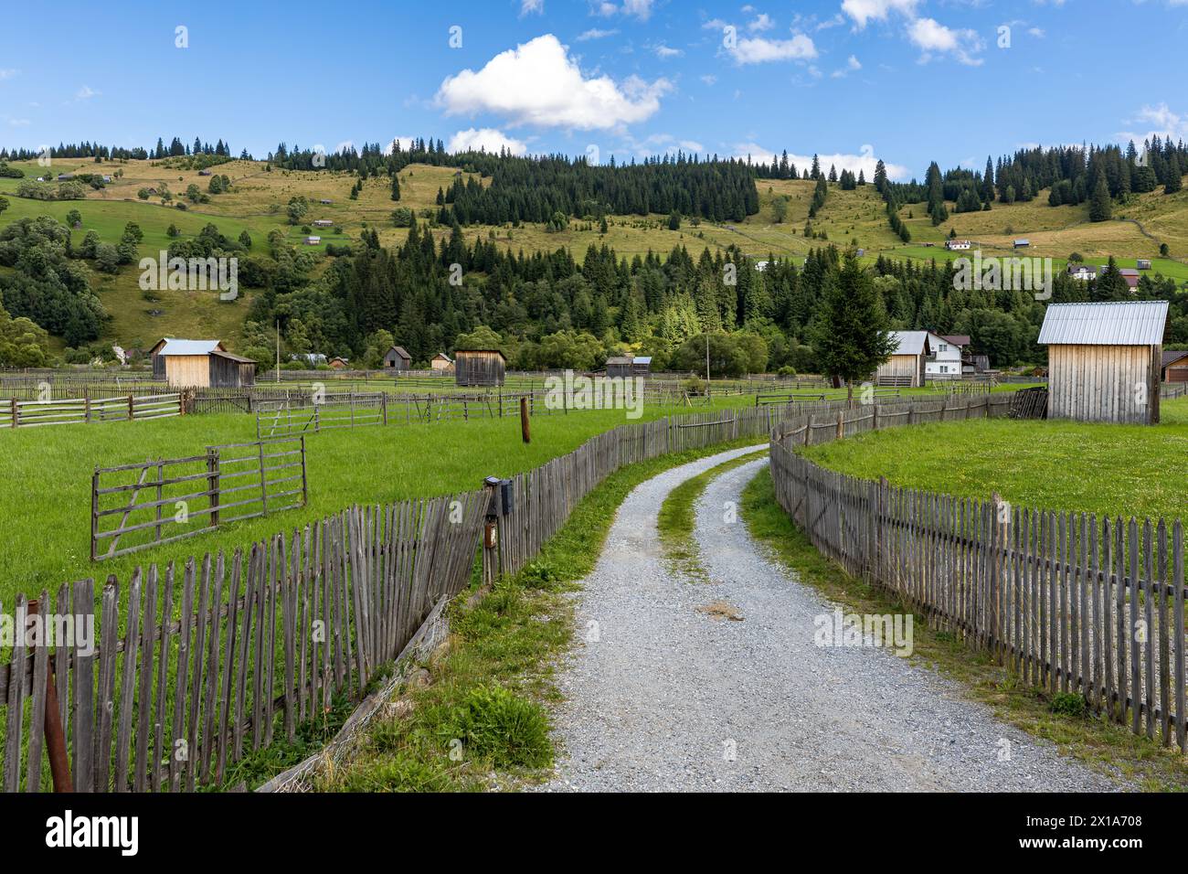The landscape of the Carpathian Mountains in Romania Stock Photo - Alamy