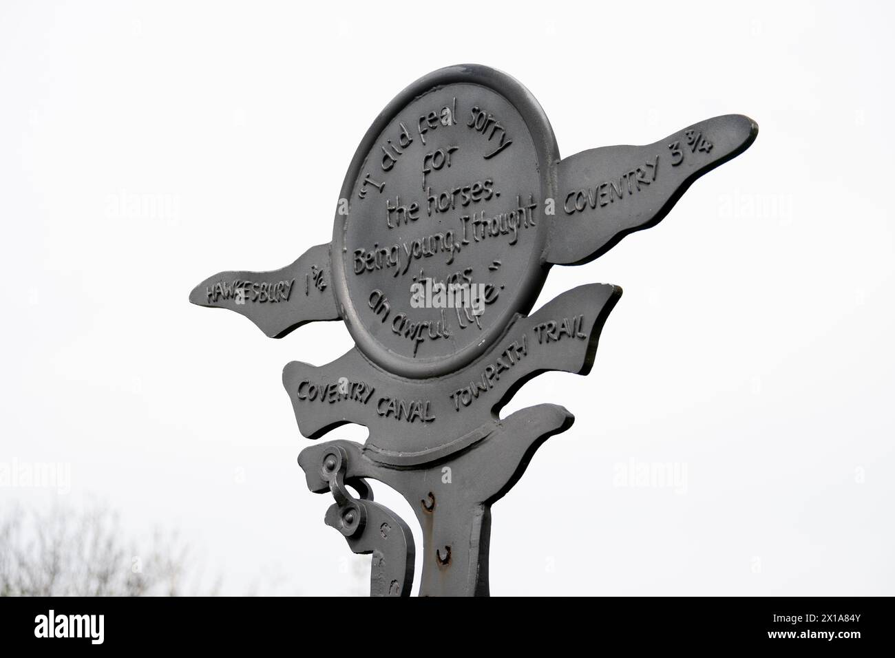 Coventry Canal Towpath Trail sign, Coventry, West Midlands, England, UK ...