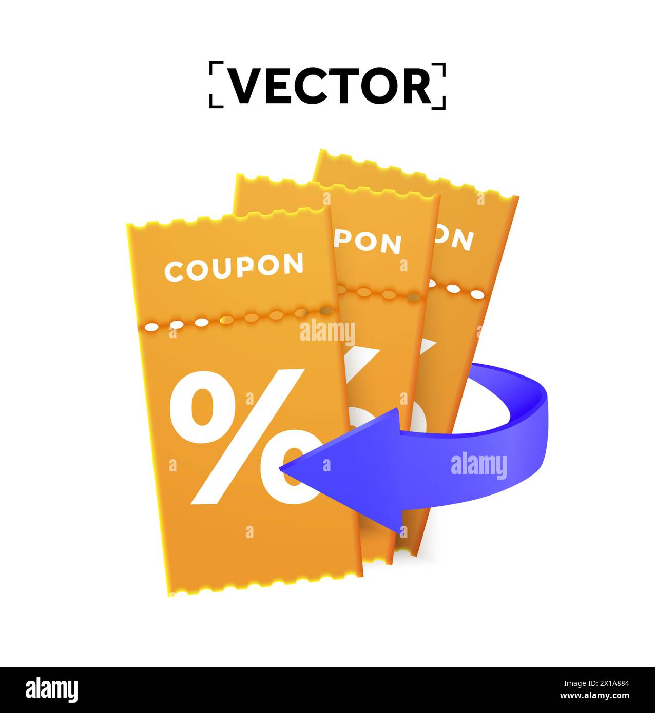 3d cashback coupons, isolated on white background. 3d vouchers with ...