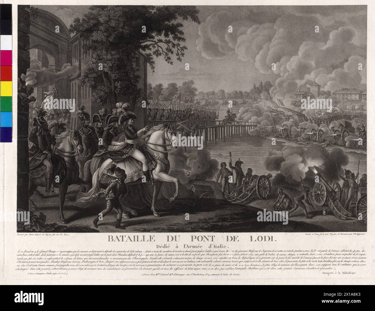 Battle of Lodi at 10th May 1796, stipple engraving by Fyain (who?) and ...