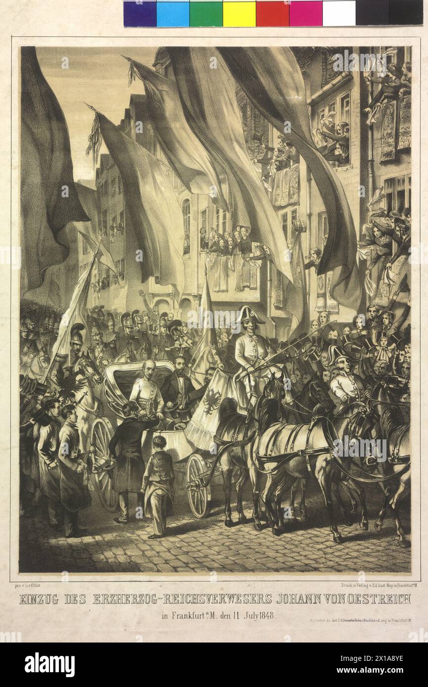 Entry of the Archduke imperial vicar Johann of Austria in Frankfurt on ...