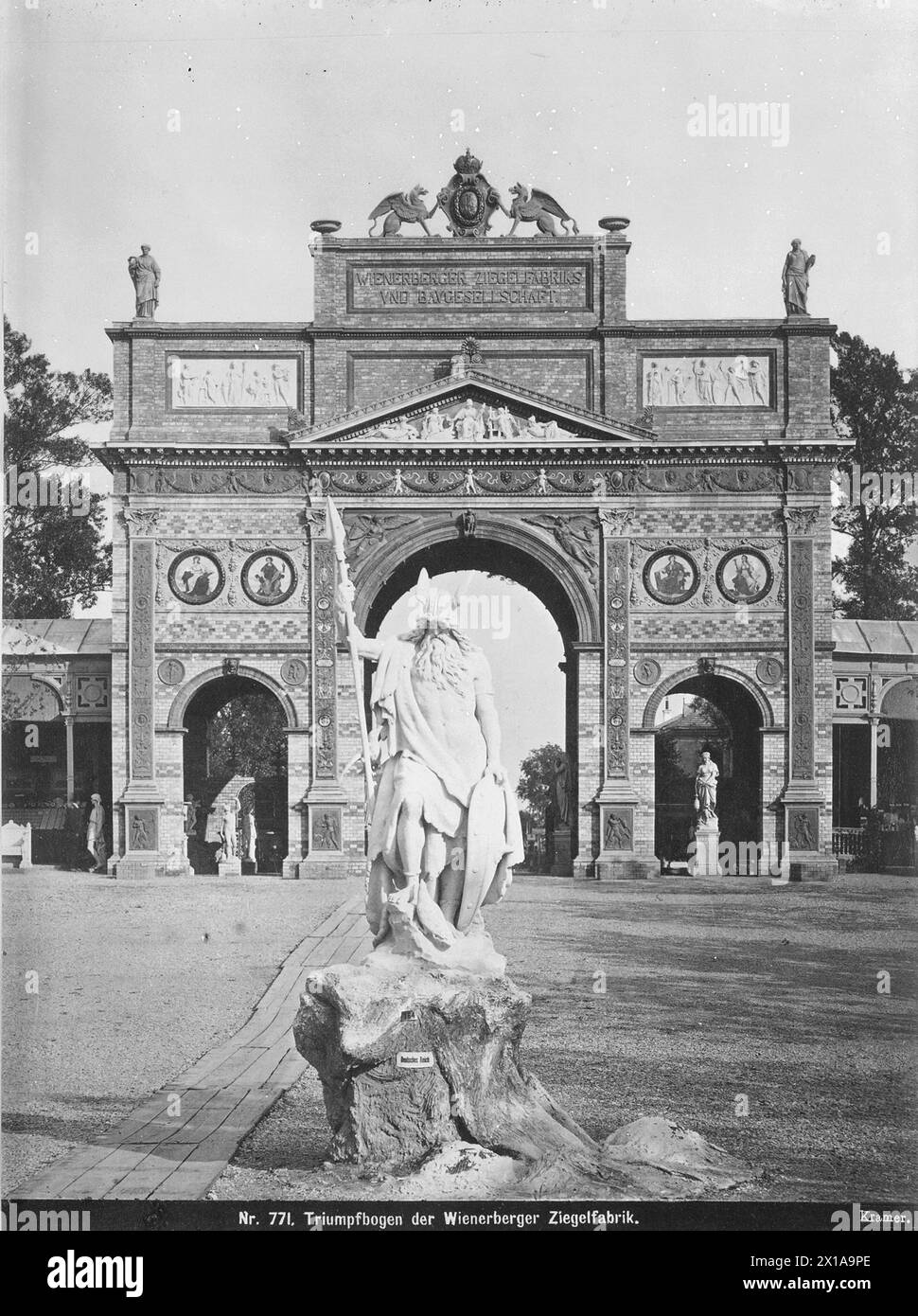 Vienna, world exposition 1873, triumphal arch of the Wienerberg brick ...