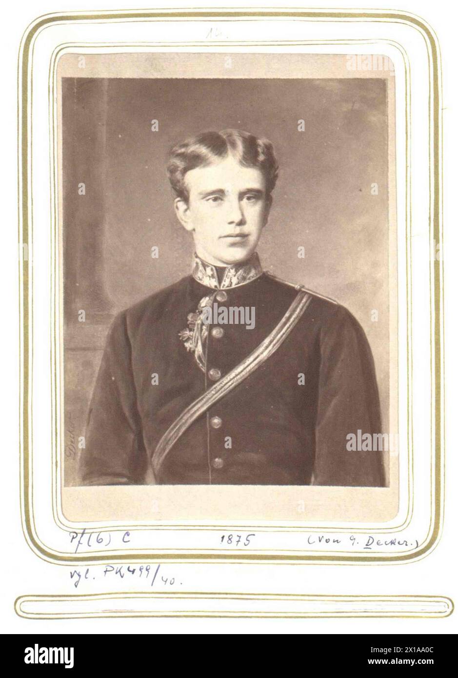 Rudolph, crown prince of Austria, reproduction in uniform. photographic ...