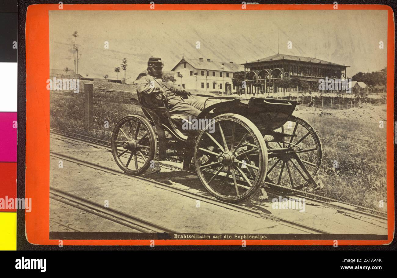 Vienna 14, Sofienalpe, funicular: car in drive, 1876 - 18760101 PD0963 ...