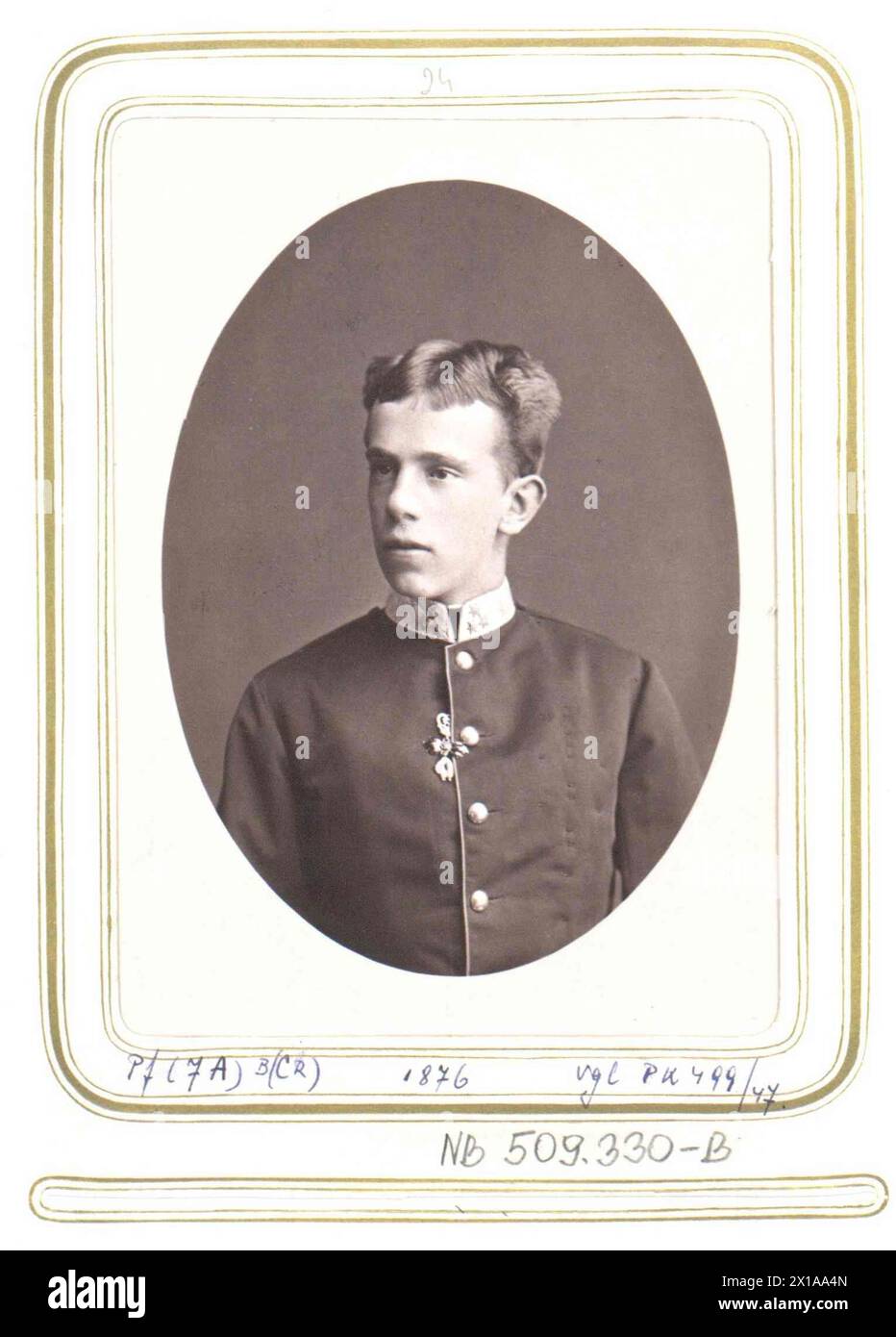 Rudolph, crown prince of Austria, reproduction in uniform of the ...