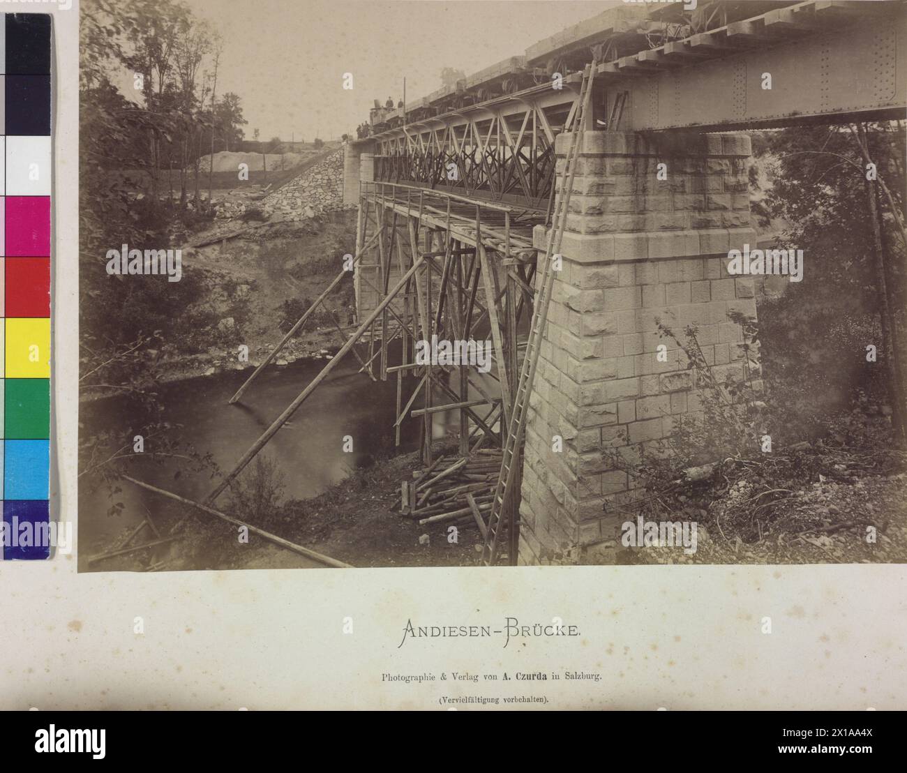 Bridge near Antiesenhofen, view of the jobs at the steel bridge ...
