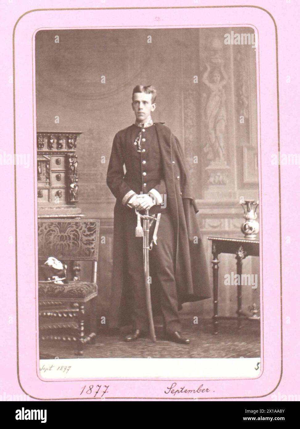 Rudolf, crown prince of Austria, picture in uniform of the Infantry ...