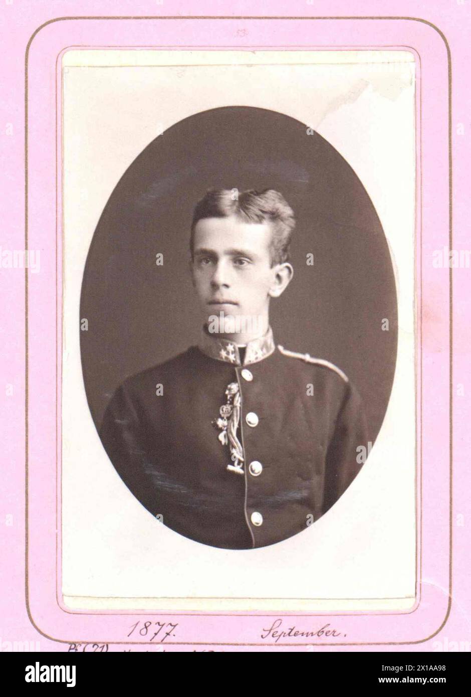 Rudolf, crown prince of Austria, picture in uniform of the Infantry ...
