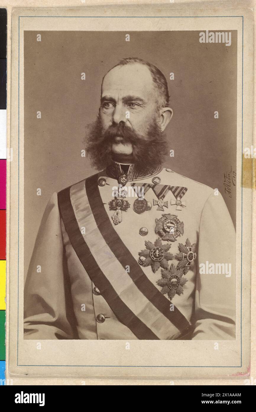 Franz Joseph I, Emperor of Austria, picture in gala uniform of a k and ...