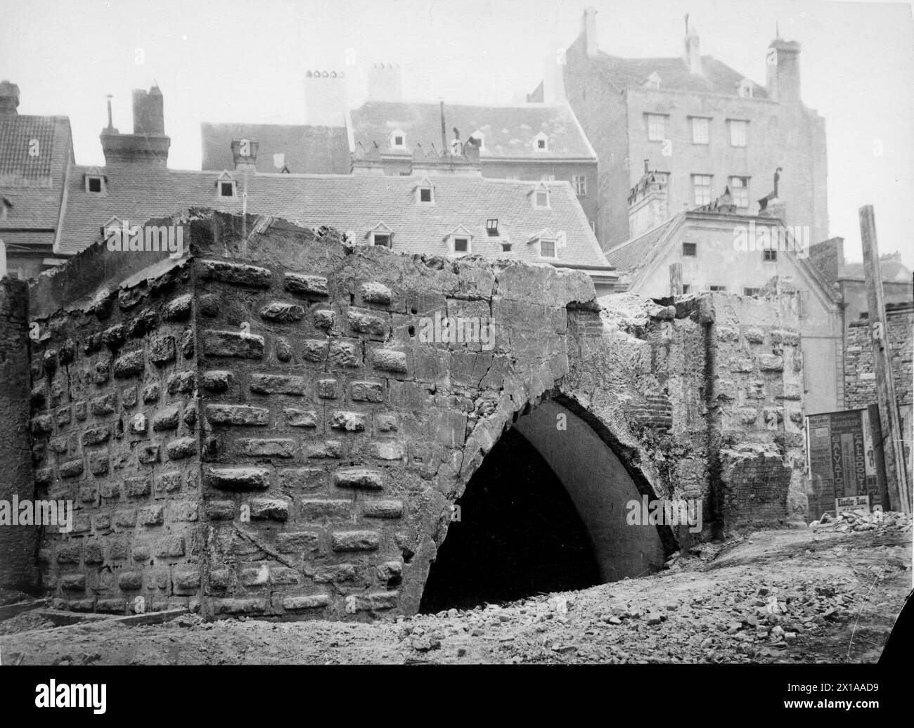 Vienna 1, Werdertor (gate), vestige in front of the demolition, view ...