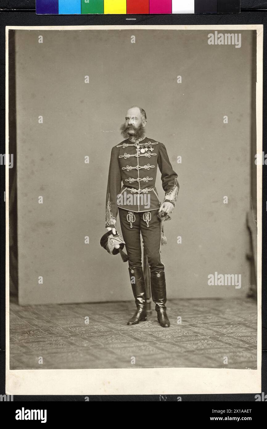 Franz Joseph I, Emperor of Austria, picture in uniform of the Colonel ...