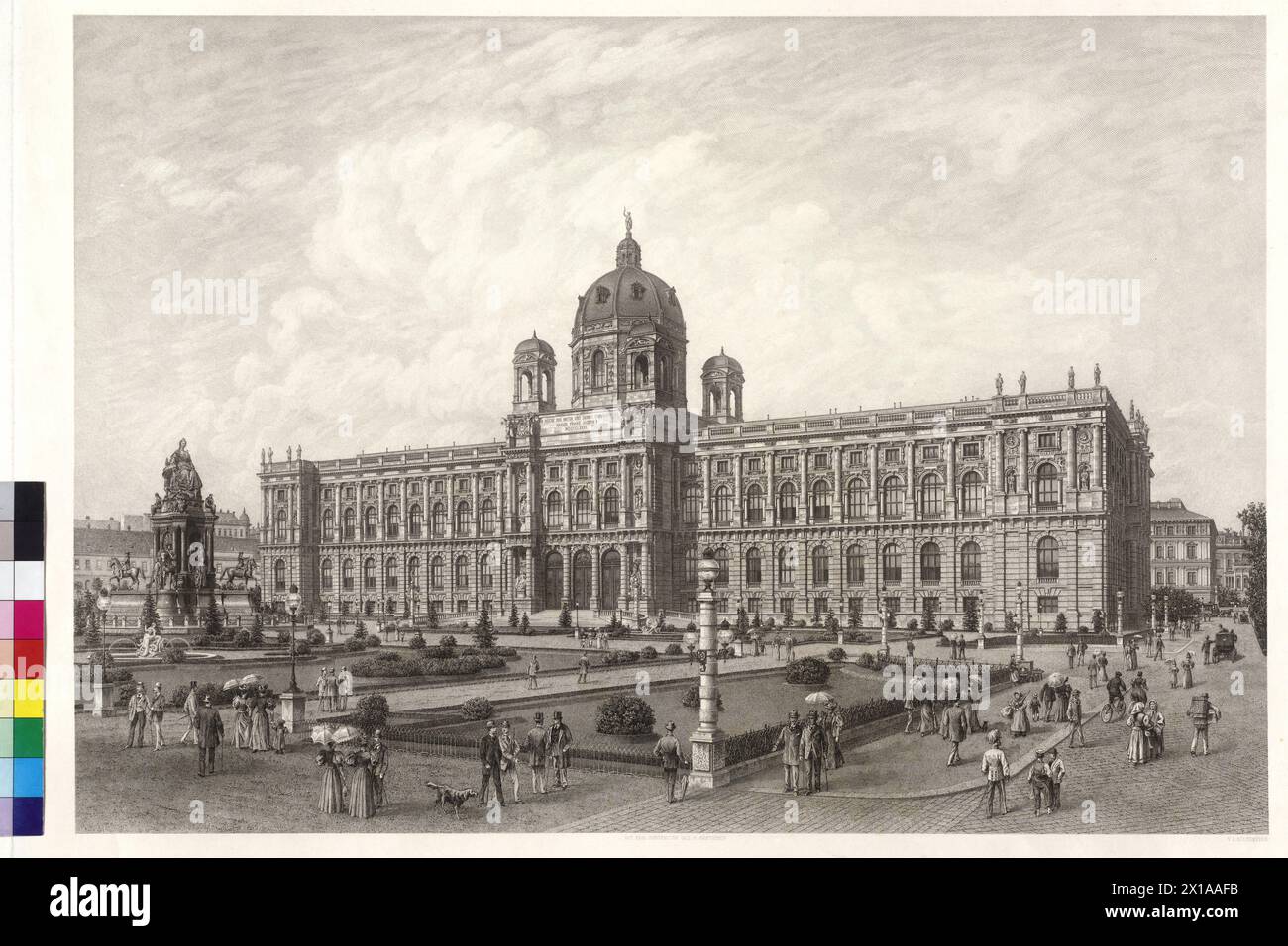 Natural history museum in Vienna, copperplate engraving based on own ...