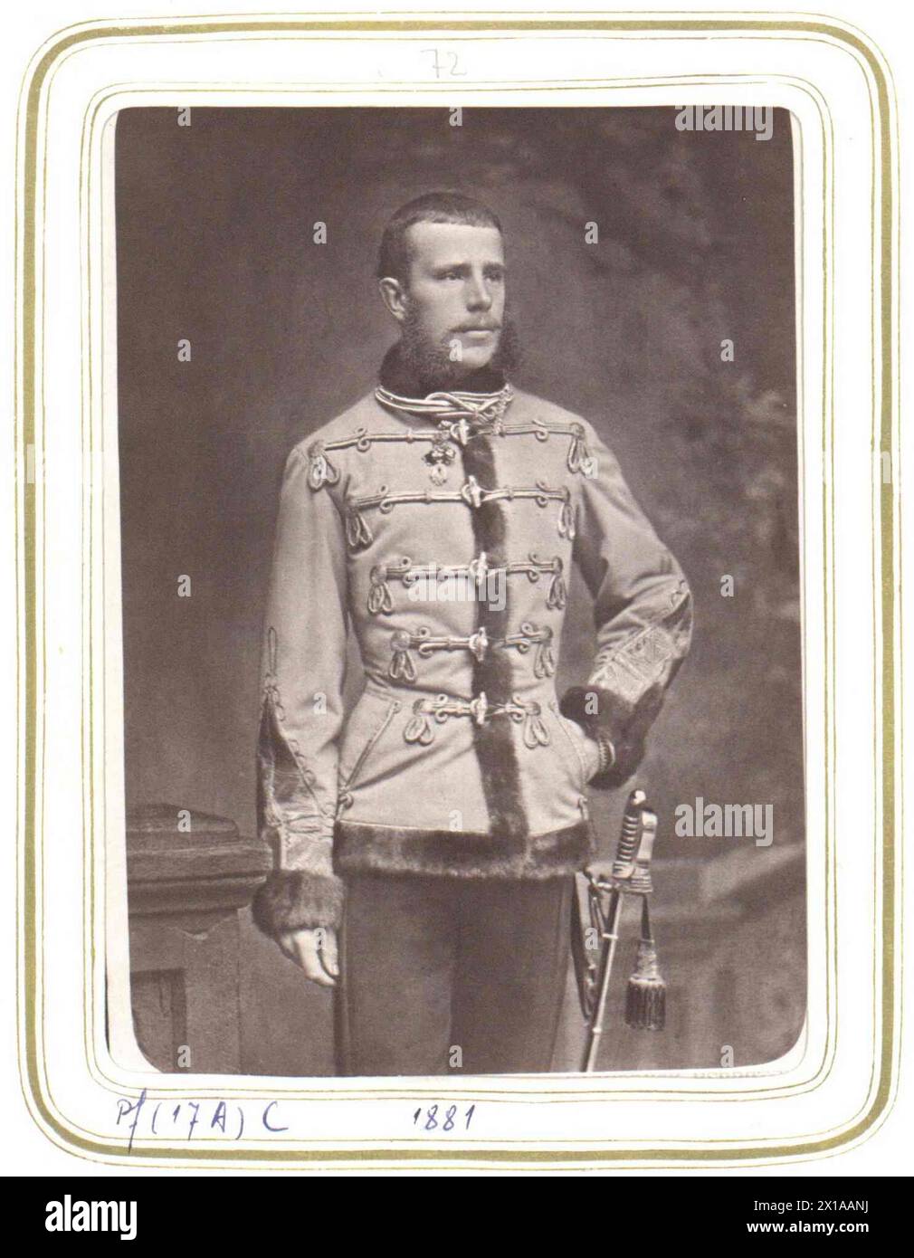 Rudolf, crown prince of Austria, Rudolf in hussar uniform. studio shot ...