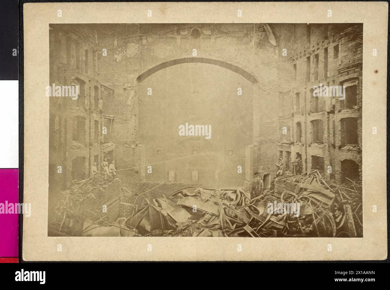 Blaze of the Ringtheater (The Ring Theatre) in Vienna, view in the ...