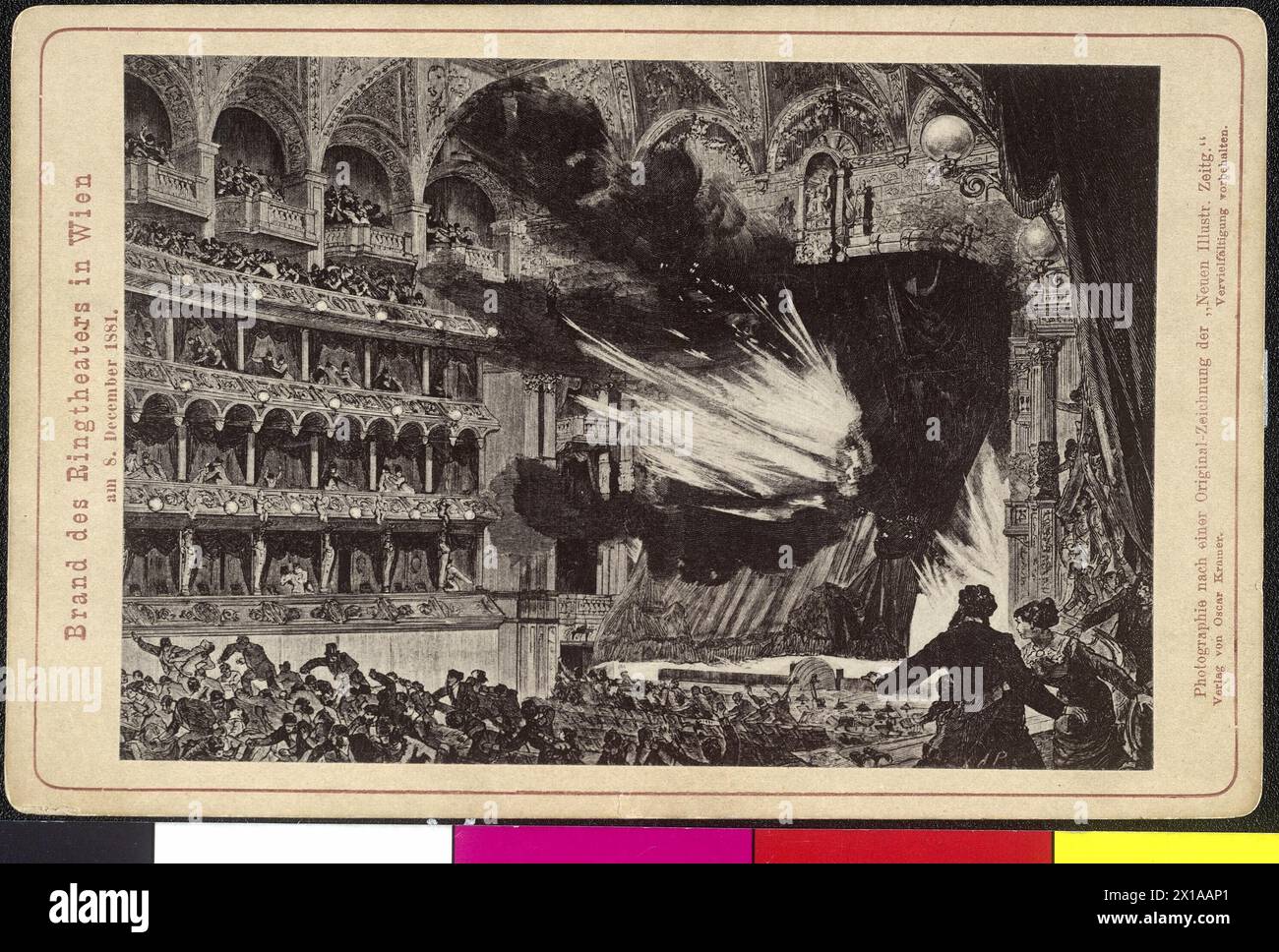 Blaze of the Ringtheater (The Ring Theatre) in Vienna, 08.12.1881 ...