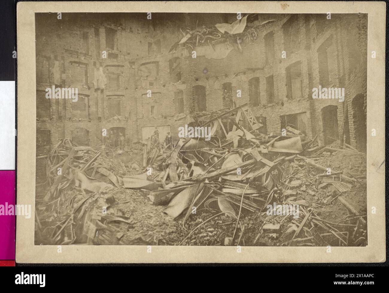 Blaze of the Ringtheater (The Ring Theatre) in Vienna, view in the ...