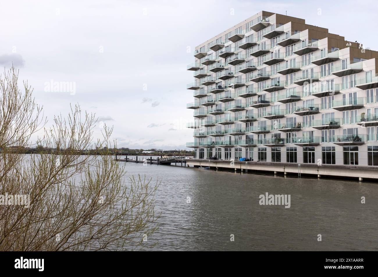 A view of the Sluishuis condos in Ijburg, Amsterdam, the Netherlands ...
