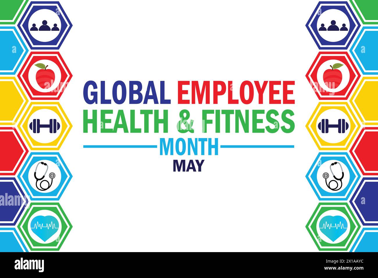 Global Employee Health and Fitness Month. May. Holiday concept ...