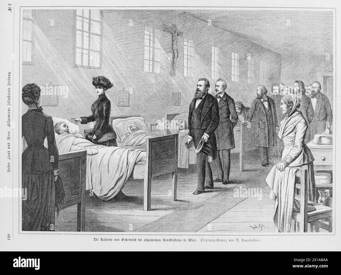 Elisabeth, empress of Austria, The empress at a medical round in a hall ...