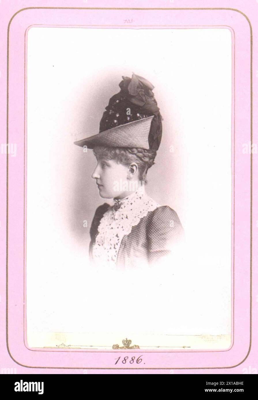 Stephanie, crown princess of Austria, pectoral, with hat., 1886 ...