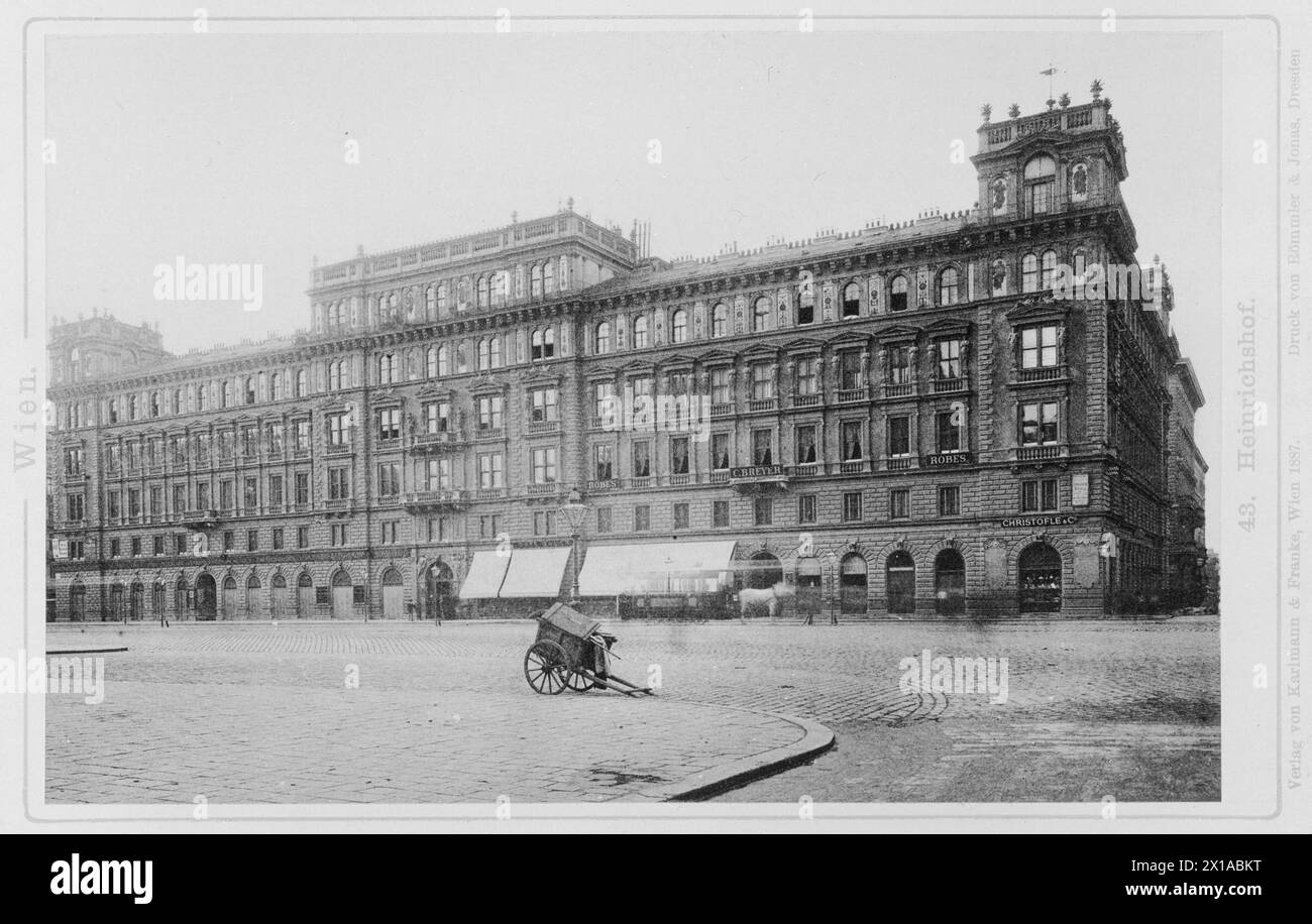 Vienna 1, Heinrichshof, main facade Opernring (street). view from the ...