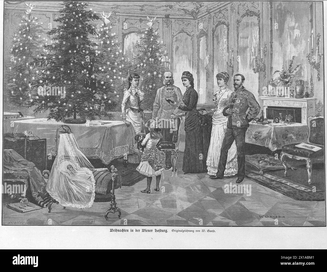 Franz Joseph I, Emperor of Austria, with family on the Christmas Eve in ...