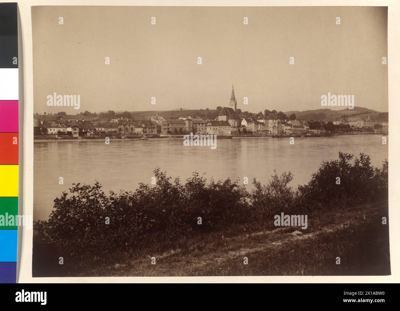 Ybbs on the Danube River, at the Danube, overview from the a bit of ...
