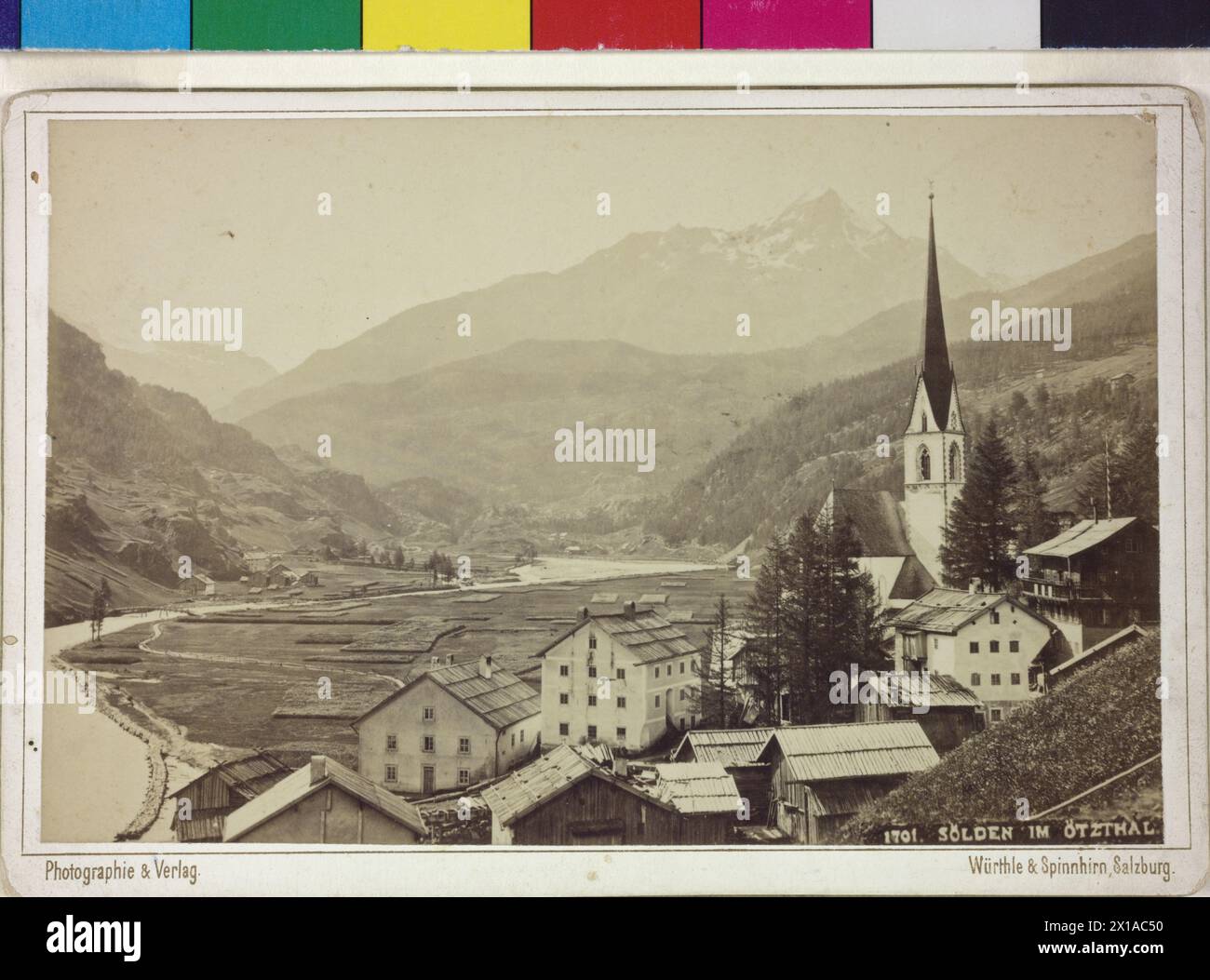 Townscape of Soelden in the Oetzthal, view of the town, cabinet ...
