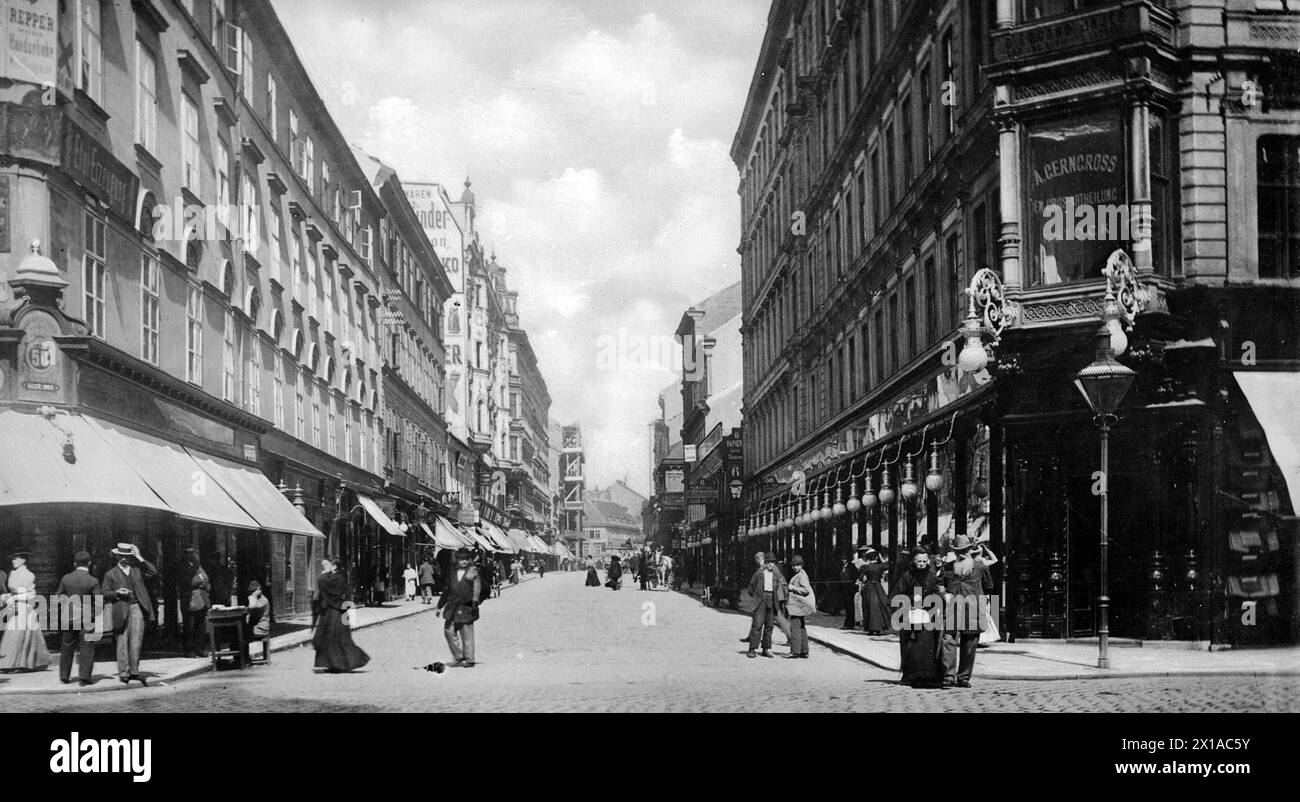 Vienna 7, Kirchengasse (Kirchen Alley) 1ff, perspective from the ...