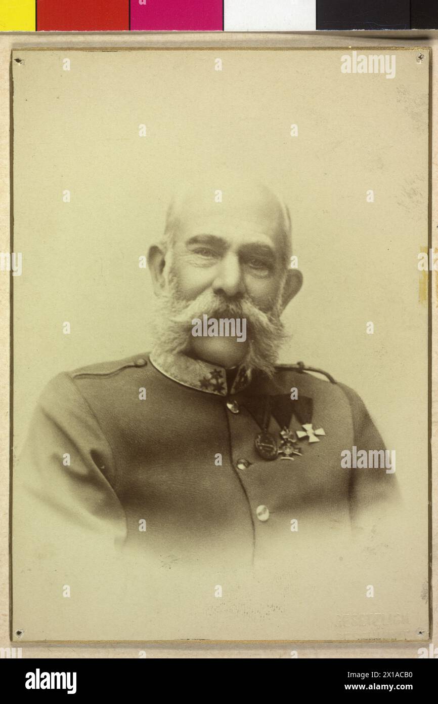 Franz Joseph I, Emperor of Austria, picture in uniform of the Colonel ...