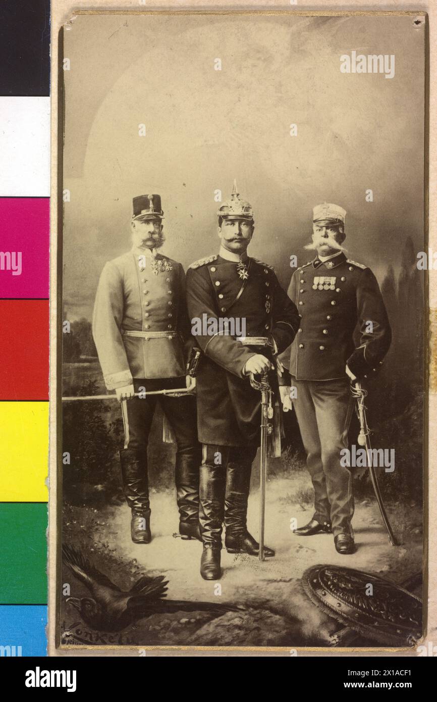 Franz Joseph I, emperor of Austria with emperor William II and king ...